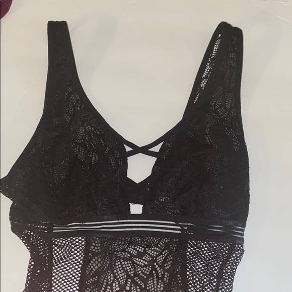 Intimates & Sleepwear | Reduced Black Lace Nightie With Snaps At The ...